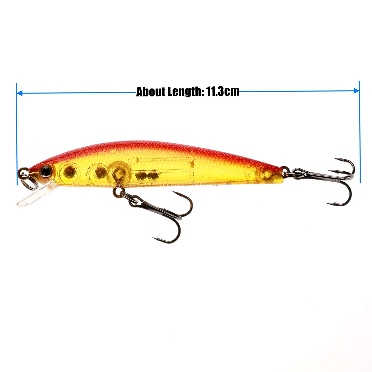 WANBY Proven Explosive Color Special Minnow Swimbait Vibrating Jigging Freshwater Saltwater Fishing Lures with Hook Fishing Tackle for Trout Bass Salmon