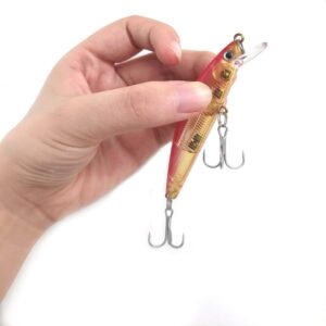 WANBY Proven Explosive Color Special Minnow Swimbait Vibrating Jigging Freshwater Saltwater Fishing Lures with Hook Fishing Tackle for Trout Bass Salmon