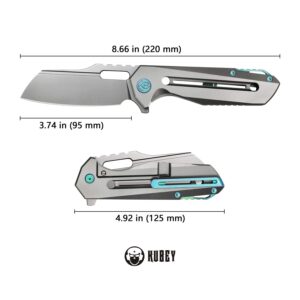 KUBEY Atlas KB290A Outdoor Folding Knife 3.7in S35VN Blade and Ti Handle with Frame Lock for Outdoor Camping and Survival