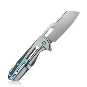 KUBEY Atlas KB290A Outdoor Folding Knife 3.7in S35VN Blade and Ti Handle with Frame Lock for Outdoor Camping and Survival