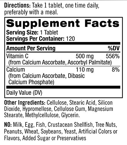 Natrol Easy-C Immune Health, Dietary Supplement, Supports Immune Health with High-Potency Antioxidant Vitamin C, Tablets, 500 mg, 120 Count