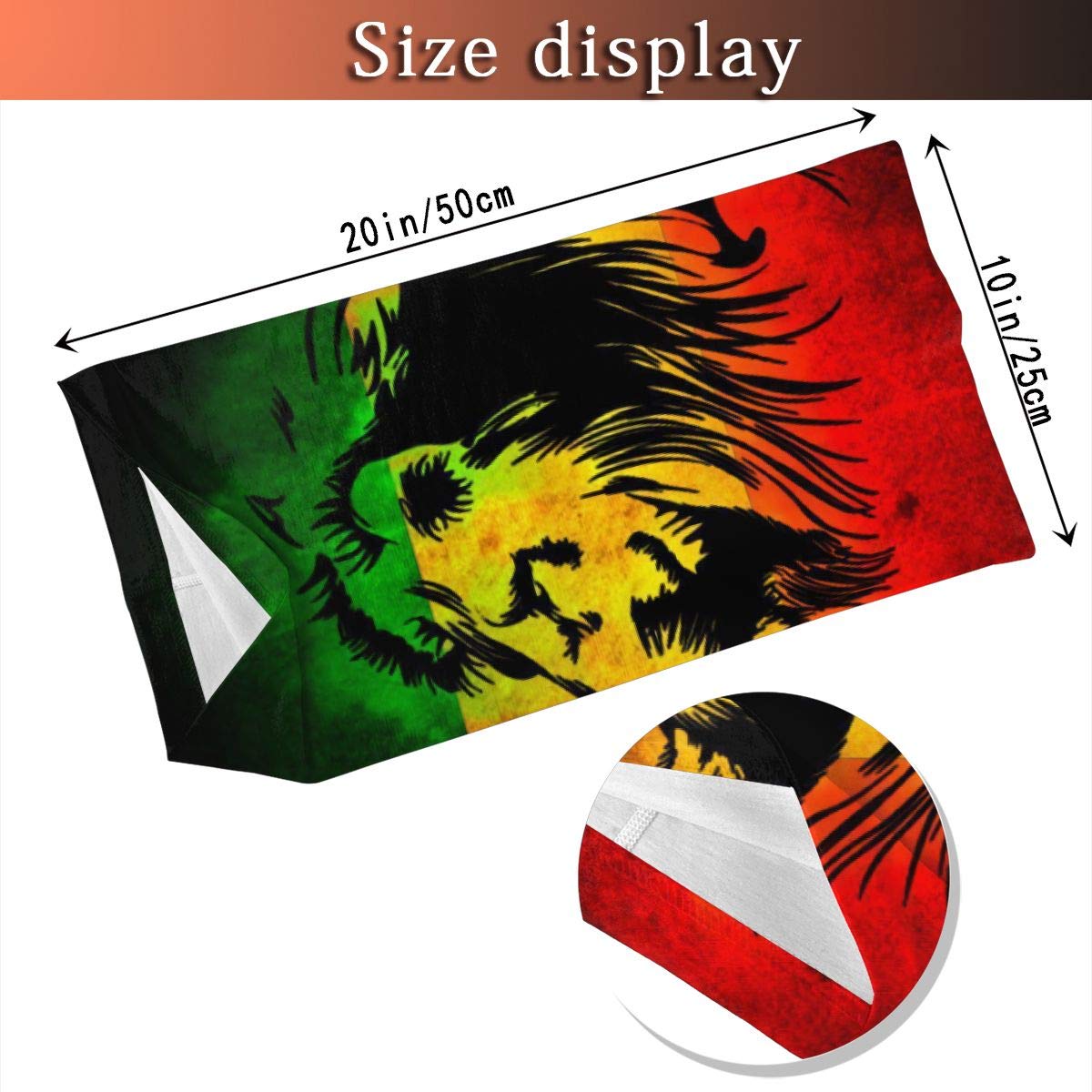 African Flag The Lion of Judah Rasta Rastafari Jamaica Versatile Multifunction Headwear Neck Gaiter Balaclava Helmet Liner Riding Face Cover for Kids Women Men Outdoors UV Protection