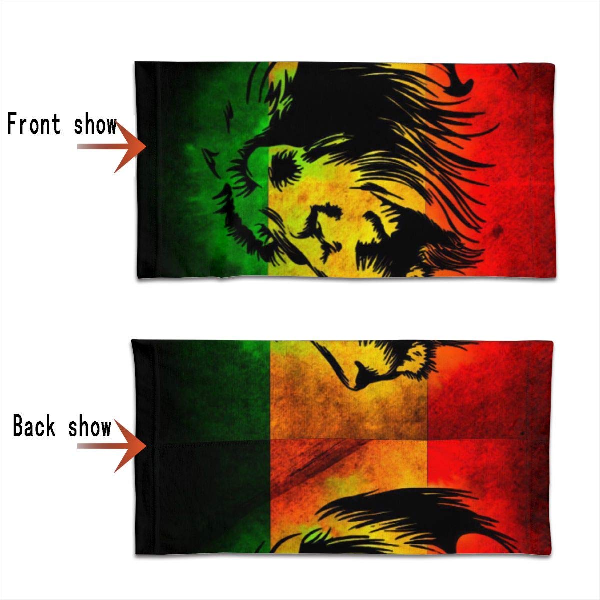 African Flag The Lion of Judah Rasta Rastafari Jamaica Versatile Multifunction Headwear Neck Gaiter Balaclava Helmet Liner Riding Face Cover for Kids Women Men Outdoors UV Protection