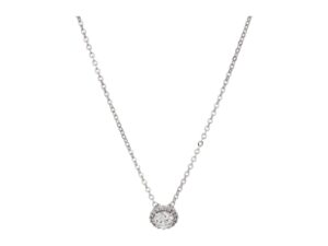 swarovski crystal angelic round pendant necklace, white