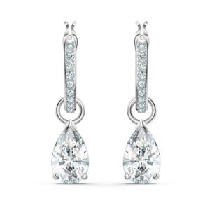 swarovski crystal attract pear mini hoop earrings