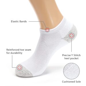 MONFOOT Women's and Men's 10 Pairs Cotton Cushion Ankle Socks Black, multipack