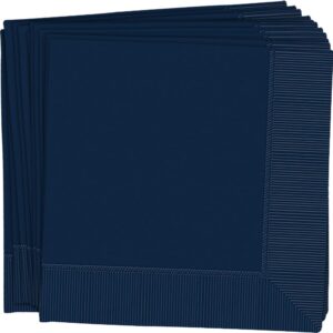 navy blue 2-ply lunch paper napkins - 6.5" x 6.5" (pack of 40) - luxurious & absorbent, perfect for parties & events