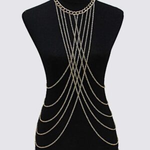 chicque sexy body chains gold belly waist chain layered bikini body jewelry party body accessory for women and girls