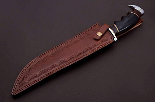 Handmade D2 Custom Steel Hunting Bowie Knife Fixed Blade with Leather Sheath 1089