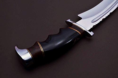 Handmade D2 Custom Steel Hunting Bowie Knife Fixed Blade with Leather Sheath 1089