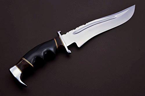 Handmade D2 Custom Steel Hunting Bowie Knife Fixed Blade with Leather Sheath 1089