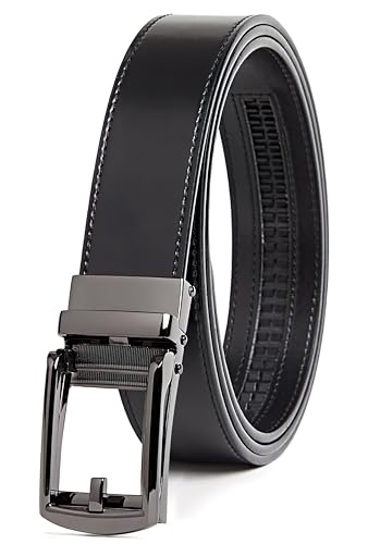 Carlo Fellini Mens Belt Genuine Leather Ratchet Belt - Dress Belts For Men Slide Belt for Men