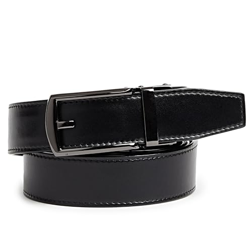 Carlo Fellini Mens Belt Genuine Leather Ratchet Belt - Dress Belts For Men Slide Belt for Men