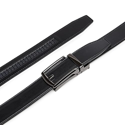 Carlo Fellini Mens Belt Genuine Leather Ratchet Belt - Dress Belts For Men Slide Belt for Men