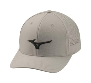 mizuno tour vent adjustable hat, one size fits all, grey