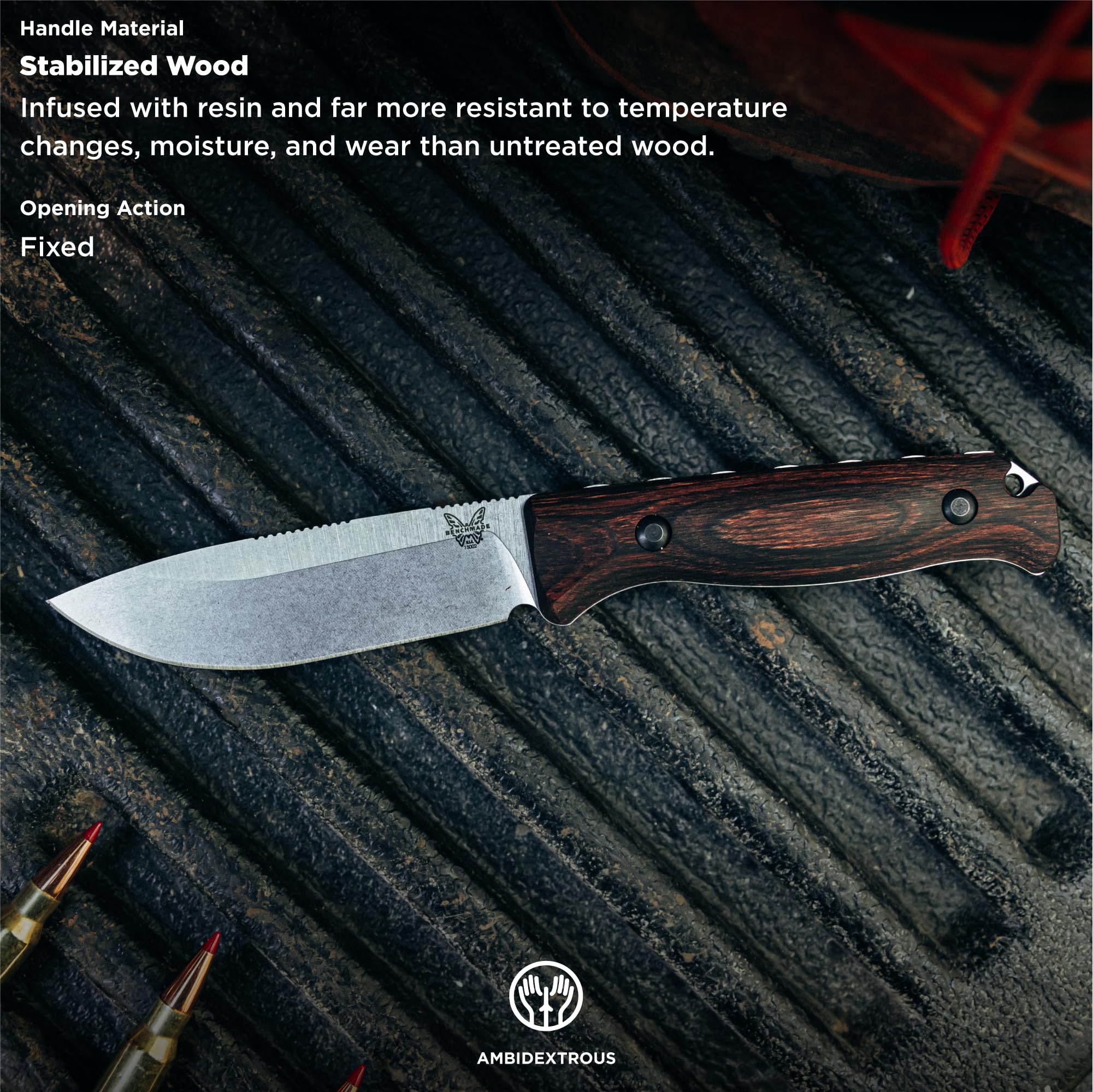 Benchmade - Saddle Mountain 15002 Hunting Knife with Wood Handle (15002)