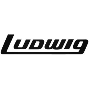 genuine ludwig 2.75" x 13" bass drum vinyl logo sticker - black, p0414b