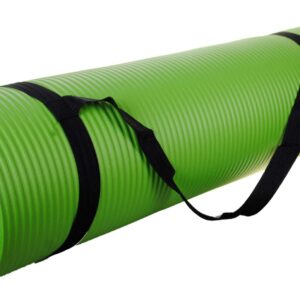 Shop4Omni Yoga mat 72" X 24" - Extra Thick Exercise Mat - with Carrying Strap for Travel (Lime Green)