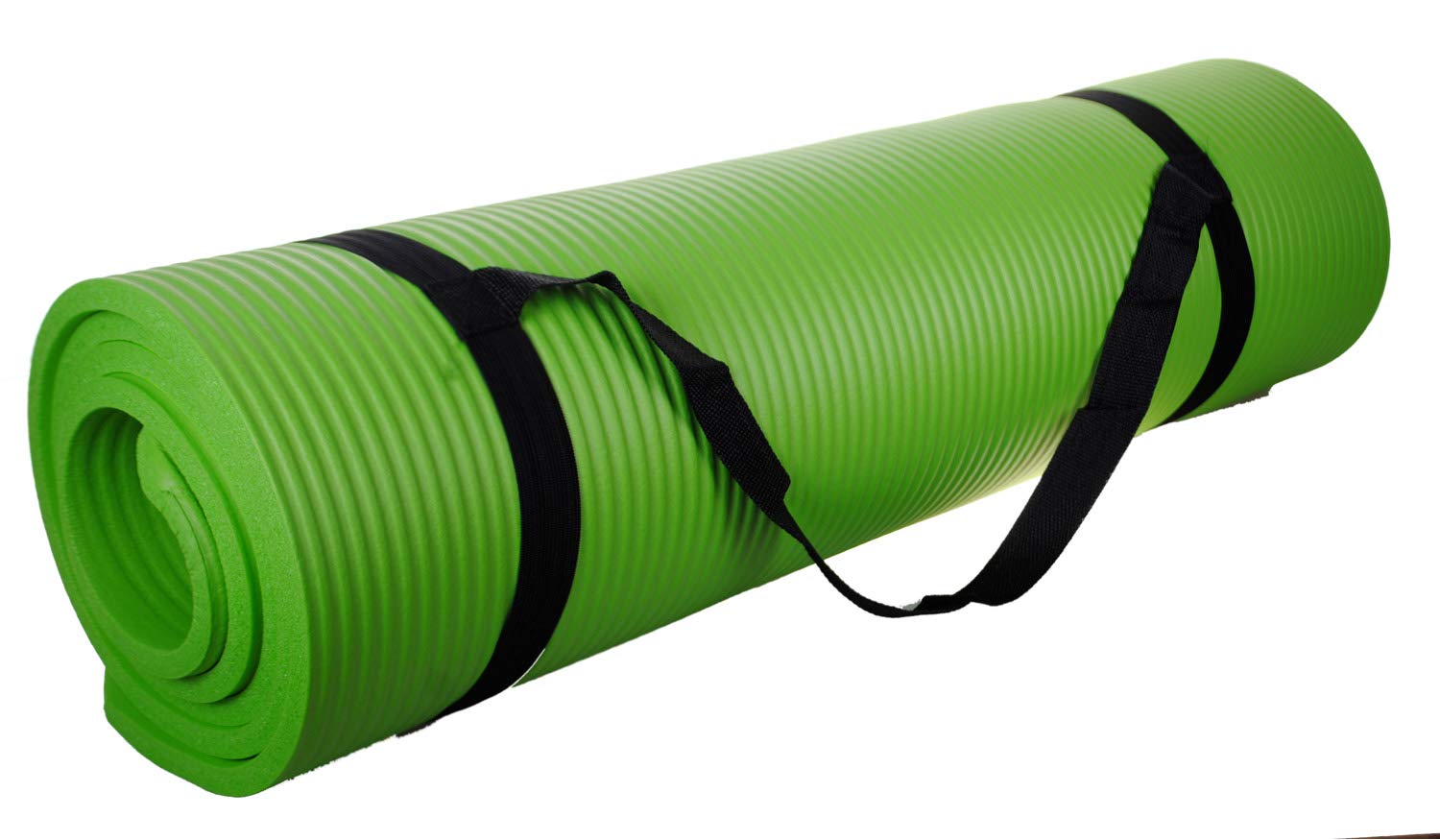 Shop4Omni Yoga mat 72" X 24" - Extra Thick Exercise Mat - with Carrying Strap for Travel (Lime Green)