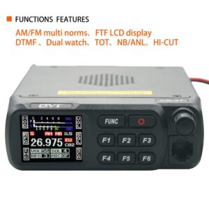 QYT CB-27 CB Radio 26.965-27.405 MHz AM/FM 12/24 V 4Watts LCD Screen Shortware Citizen Band Multi-standards CB Mobile Radio