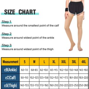 Thigh High 20-32 mmHg Compression Stocking Toeless Compression Socks for women & men circulation with Silicone Dot Band