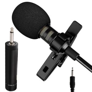 5 core premium lavalier microphone lapel clip-on mini wired omnidirectional condenser mic for podcasting, recording, vlogging, android, smartphone, dslr, camera, computer, laptop