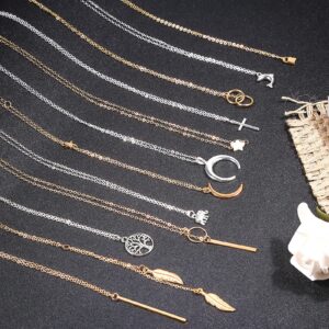 Thrilez Necklaces for Women, 24pcs Necklace Set Including Gold Necklaces, Simple/Layered Necklaces, Cute Vsco Necklaces, Star Choker Costume Jewelry for Women and Ladies