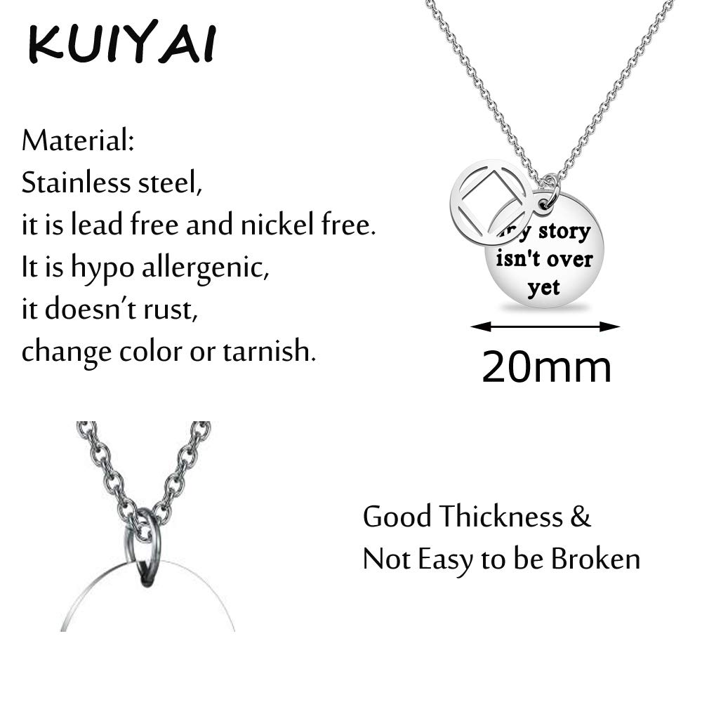 KUIYAI NA Necklace My Story isn’t Over Yet Necklace Sobriety Gift Recovery NA Narcotics Anonymous Birthday Gift NA Necklace (NA Necklace)