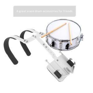 ARTIBETTER Snare Drum Carrier Adjustable Snare Drum Shoulder Strap Harness Backing Frame Percussion Instrument Supplies White