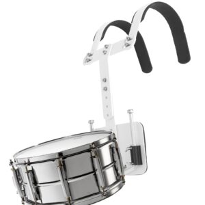 ARTIBETTER Snare Drum Carrier Adjustable Snare Drum Shoulder Strap Harness Backing Frame Percussion Instrument Supplies White