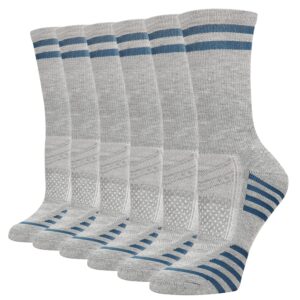 fundency women's athletic crew socks 6 pack, running breathable cushion socks with arch support