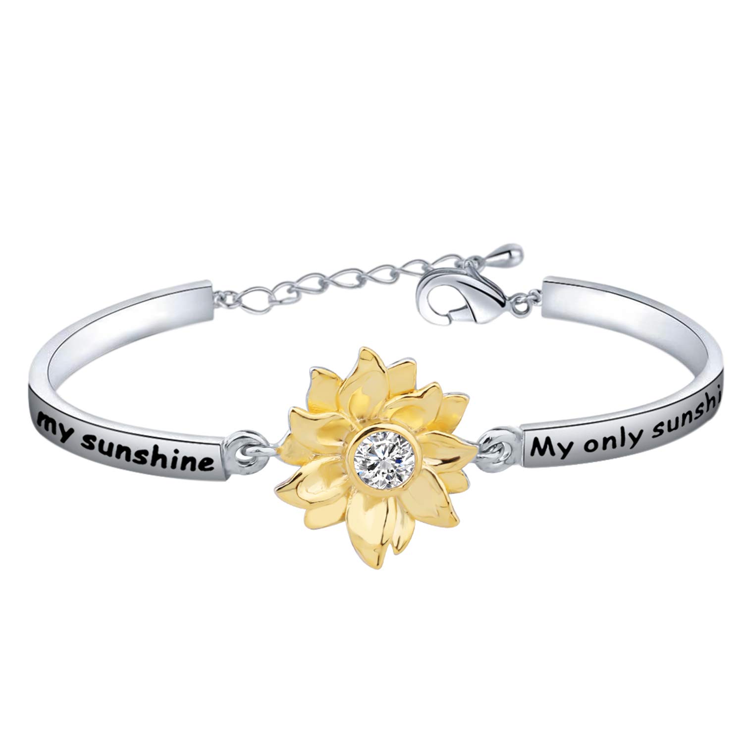 CENWA You Are My Sunshine Zircon Bracelet Sun Jewelry Sunshine Bracelet Girlfriend Gift, Fiance Mother Daughter Sunshine Jewelry (Sunshine Br S)