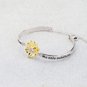 CENWA You Are My Sunshine Zircon Bracelet Sun Jewelry Sunshine Bracelet Girlfriend Gift, Fiance Mother Daughter Sunshine Jewelry (Sunshine Br S)