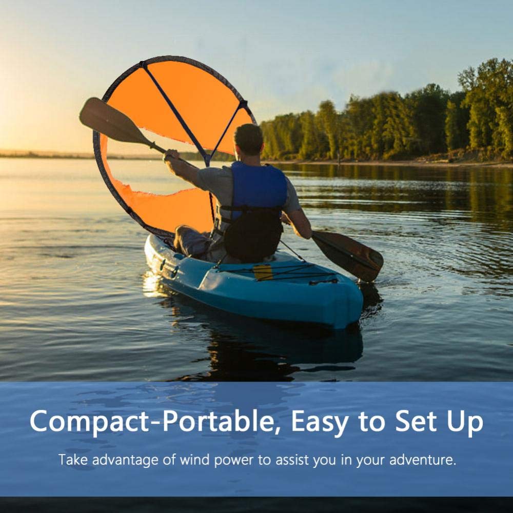 Kayak Sails Paddle,kayak Wind Sail Foldable Kayak Sail Downwind Wind Sail Kit Rowing Boat Sail with Clear Window and Storage Bag Kayak Accessories for Inflatable Boats Kayaks Canoes