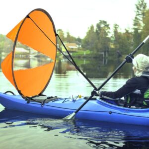 Kayak Sails Paddle,kayak Wind Sail Foldable Kayak Sail Downwind Wind Sail Kit Rowing Boat Sail with Clear Window and Storage Bag Kayak Accessories for Inflatable Boats Kayaks Canoes