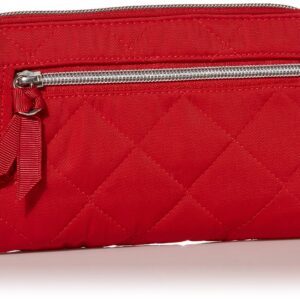 Vera Bradley Women's Performance Twill Turnlock Wallet With RFID Protection, Cardinal Red, One Size