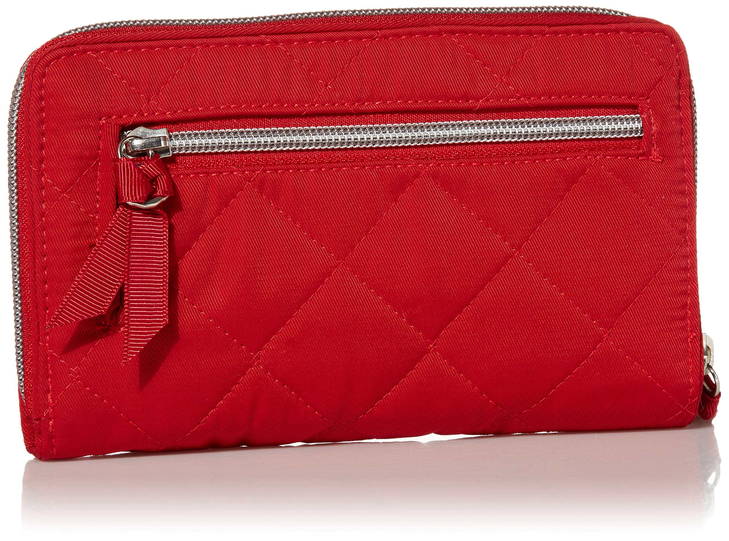 Vera Bradley Women's Performance Twill Turnlock Wallet With RFID Protection, Cardinal Red, One Size