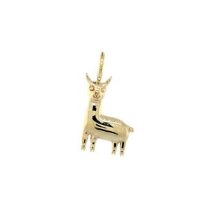 13mm peru llama charm in 18k yellow gold