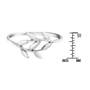 AeraVida Beautiful Olive Branch .925 Sterling Silver Wrap Around Ring (7)