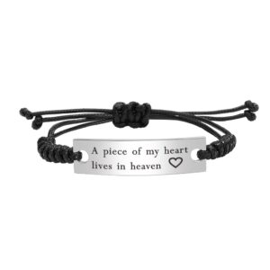 kisseason a piece of my heart lives in heaven memorial bracelet loss memorial bangle jewelry