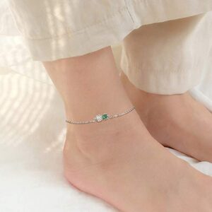 Pineapple Anklets Gifts for Women Sterling Silver Adjustable Pineapples Chain Link Ankle Bracelets Beach Anklet Jewelry for Women Teens