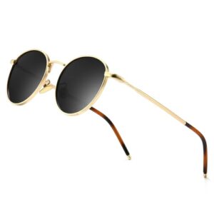 sungait ponderable metal round sunglasses for men women classic vintage polarized circle sun glasses