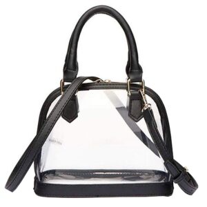 rullar women clear jelly top handle shoulder crossbody bag pvc handbag purse totes satchel black