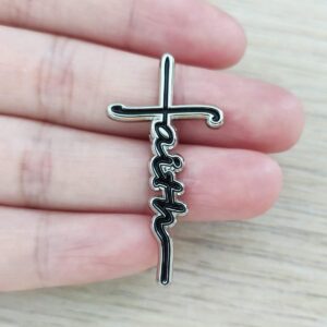 LoneFox Faith Cross Hard Enamel pin Badge Brooch