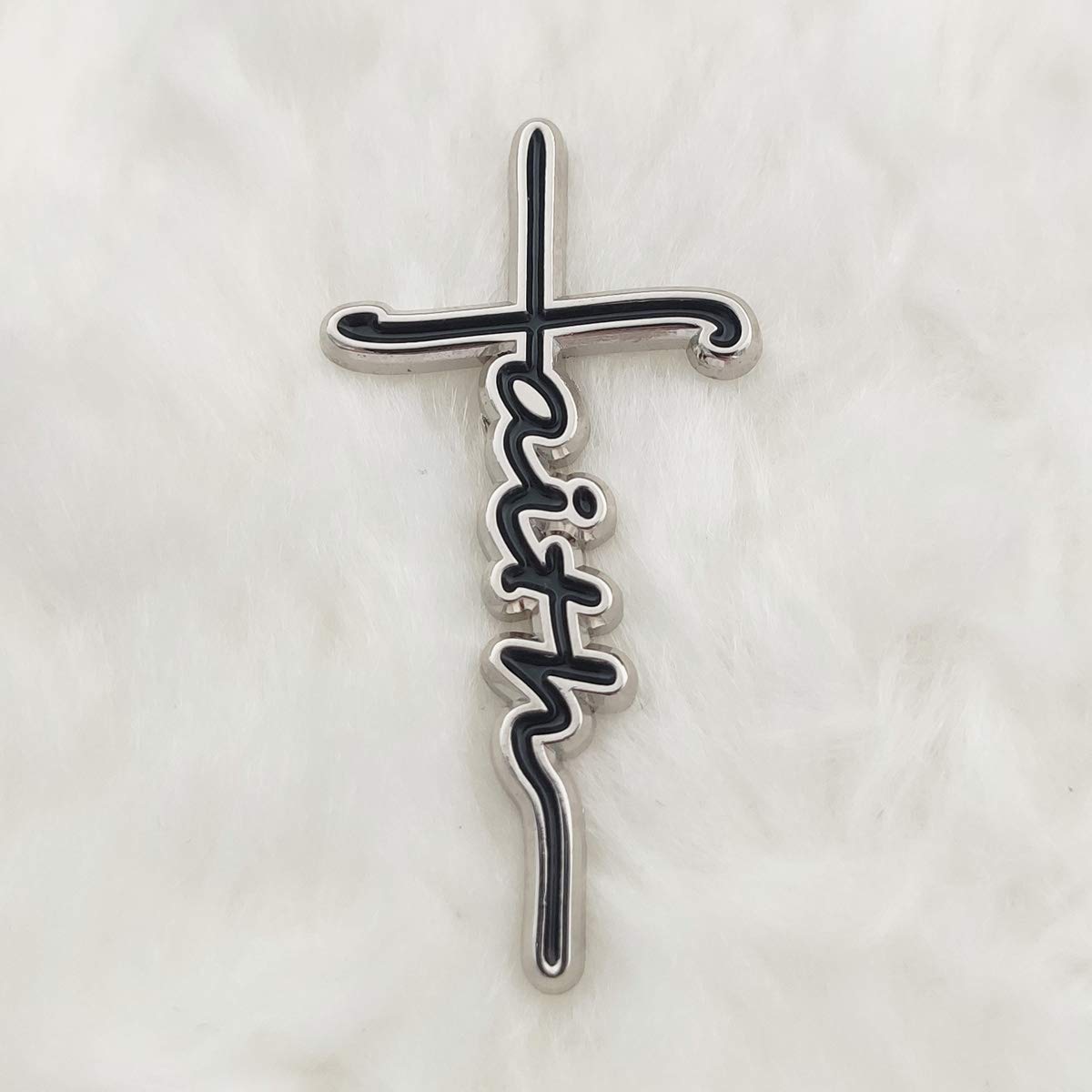 LoneFox Faith Cross Hard Enamel pin Badge Brooch