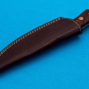 EEAABBR Coustom Handmade Forged Damascus Steel Hunting Knife 100% Handmade Damascus Steel Handle Walnut Wood with Leather Sheath 894