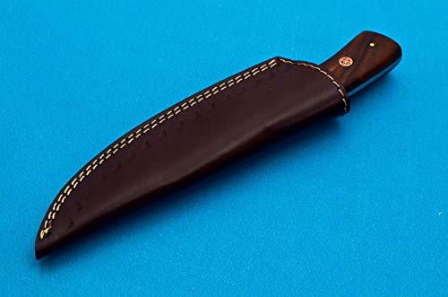 EEAABBR Coustom Handmade Forged Damascus Steel Hunting Knife 100% Handmade Damascus Steel Handle Walnut Wood with Leather Sheath 894