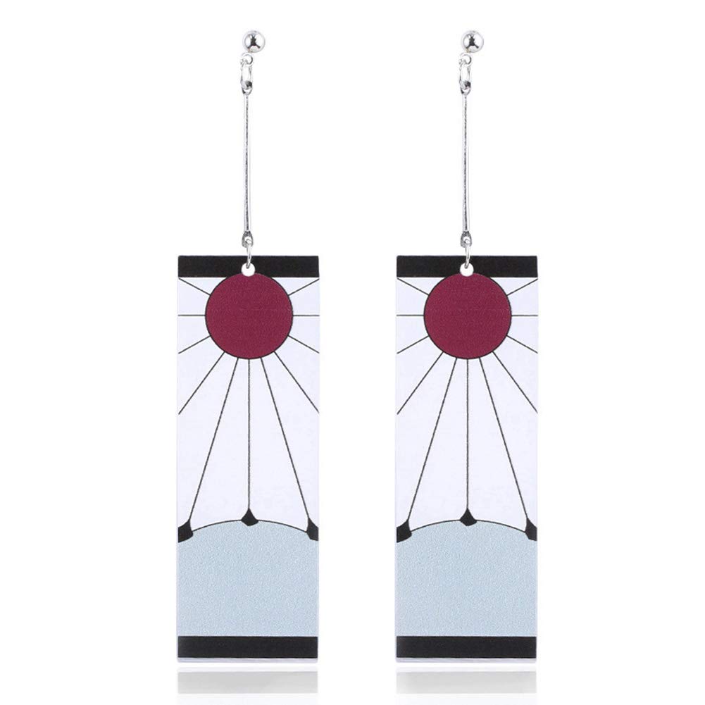 Tanjiro Earrings Hanafuda Tanjiro Cosplay Earrings Anime Jewelry Accessories