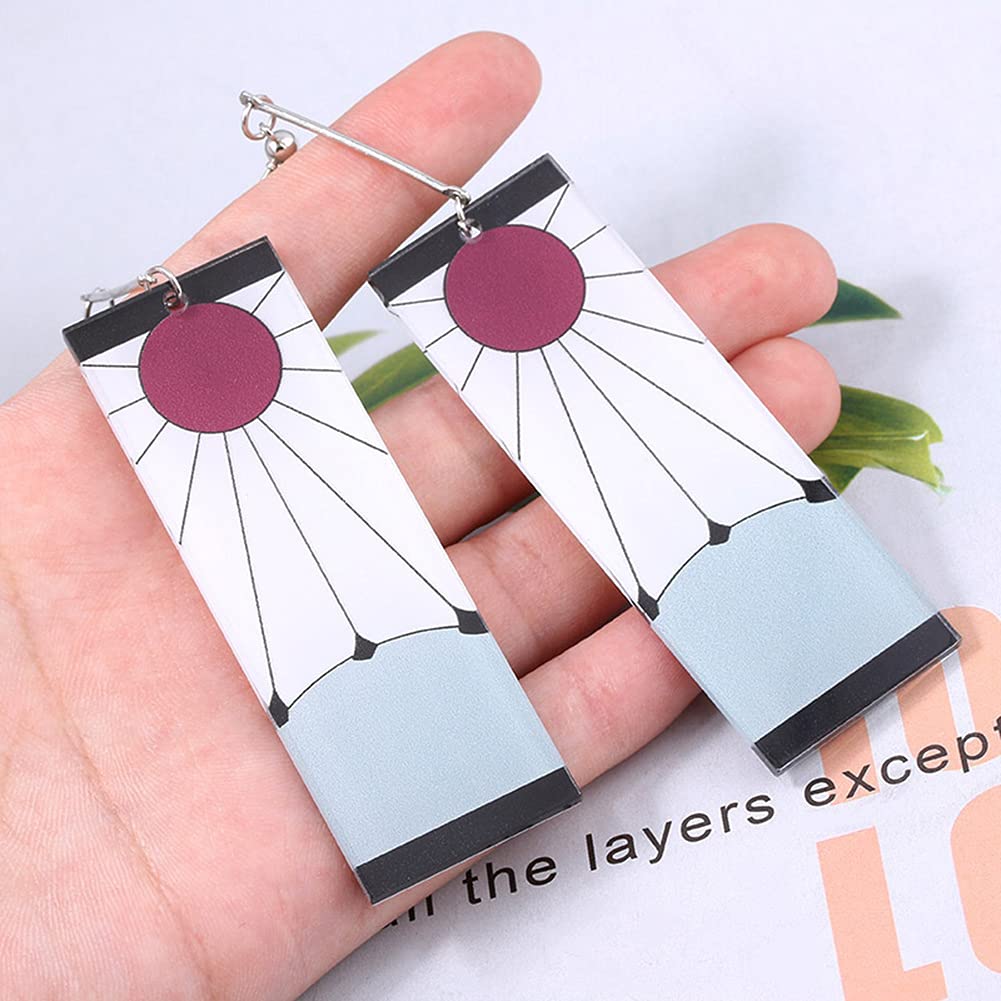 Tanjiro Earrings Hanafuda Tanjiro Cosplay Earrings Anime Jewelry Accessories