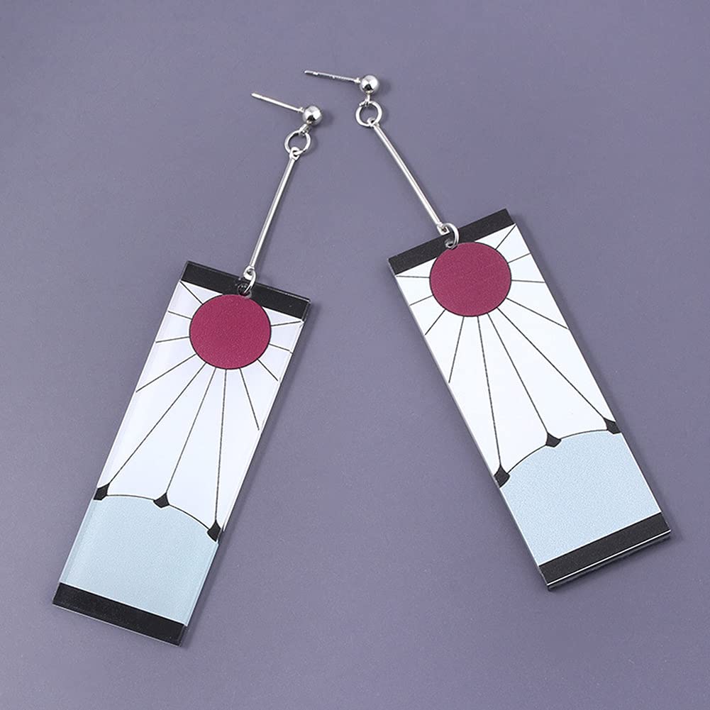 Tanjiro Earrings Hanafuda Tanjiro Cosplay Earrings Anime Jewelry Accessories